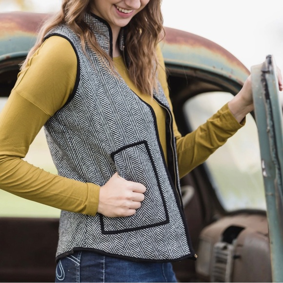 Jackets & Coats | Honey Punch Herringbone Vest | Poshmark
